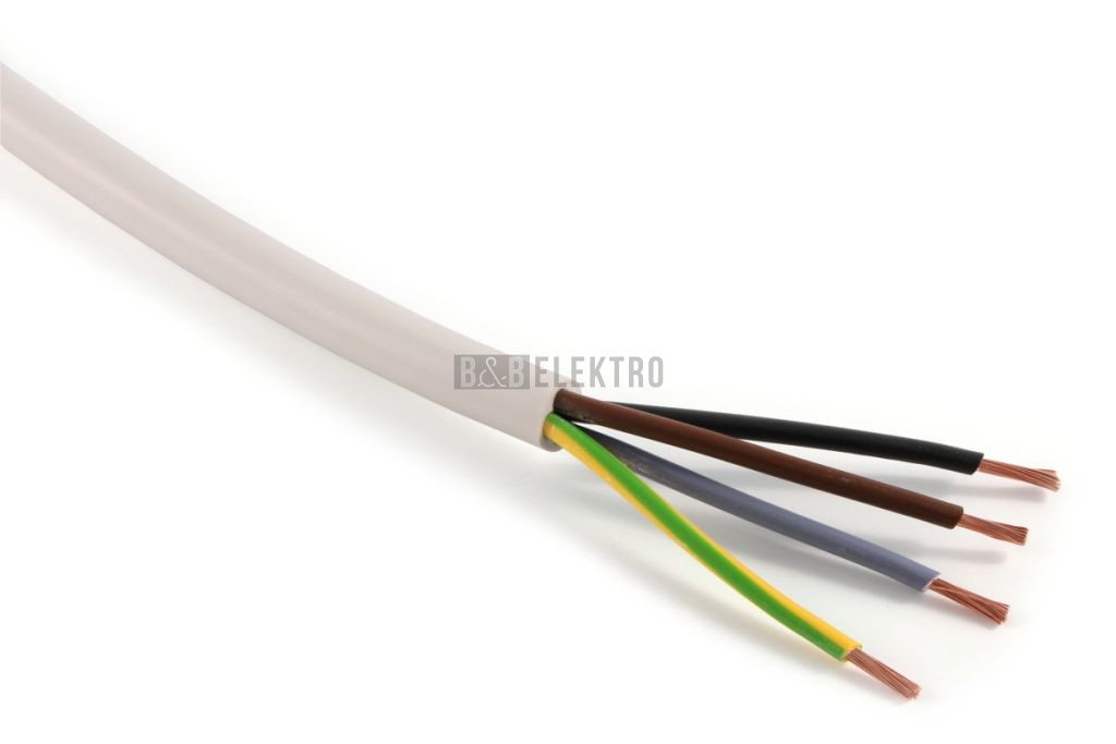 Kabel H05VV-F 4x0,75 (CYSY 4Bx0,75) PVC ohebný flexibilní bílý plášť | bbelektro.cz
